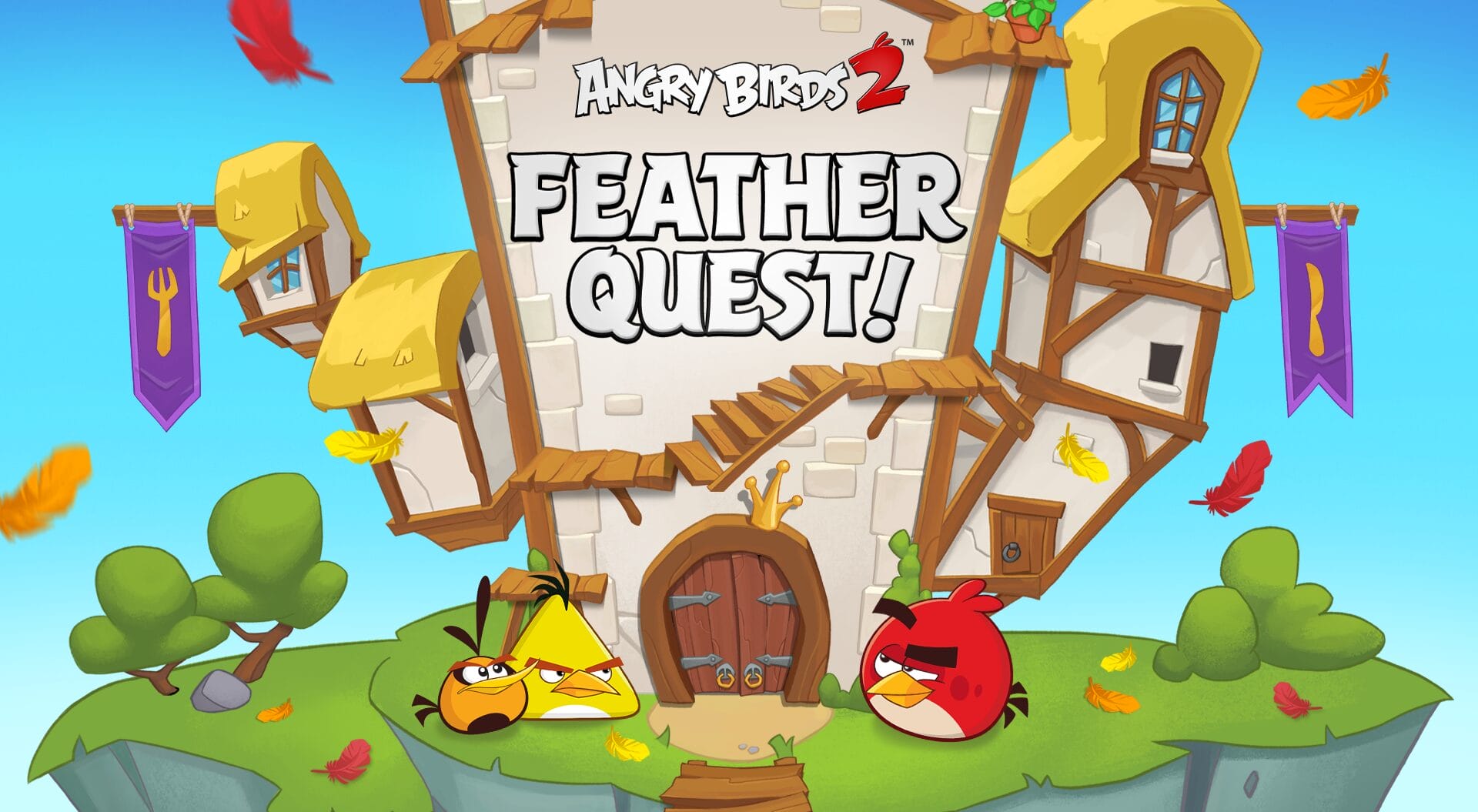 Power Up Red, Chuck, and Bubbles in Feather Quest! | Angry Birds